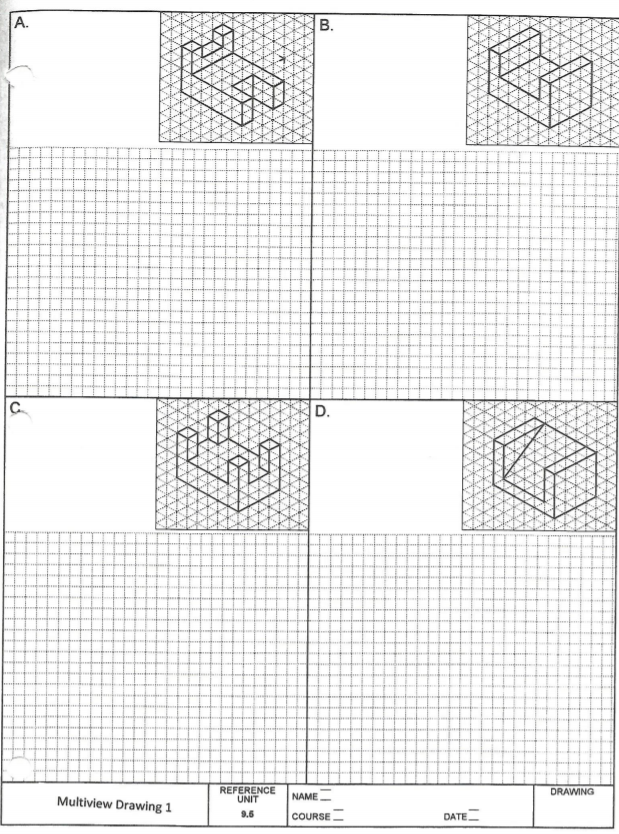 Solved Do another view drawing of each image. Opposite side | Chegg.com