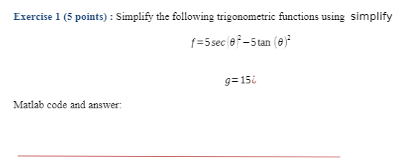 Solved Exercise 1 (5 points) : Simplify the following | Chegg.com