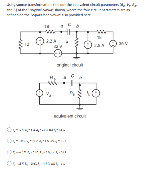 Solved Using source transformation, find out the equivalent | Chegg.com