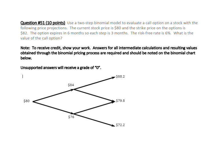 Solved Question #51 (10 points) Use a two-step binomial | Chegg.com