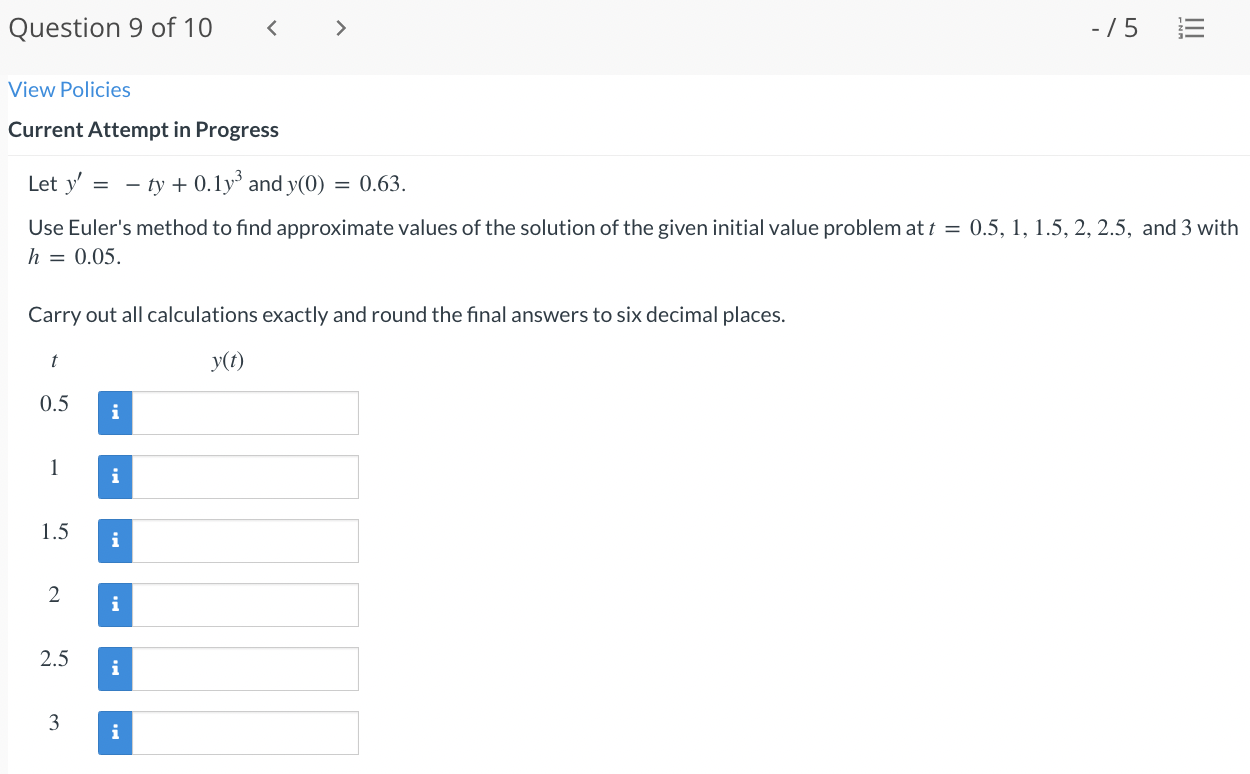 Solved Question 7 of 10 View Policies Current Attempt in | Chegg.com