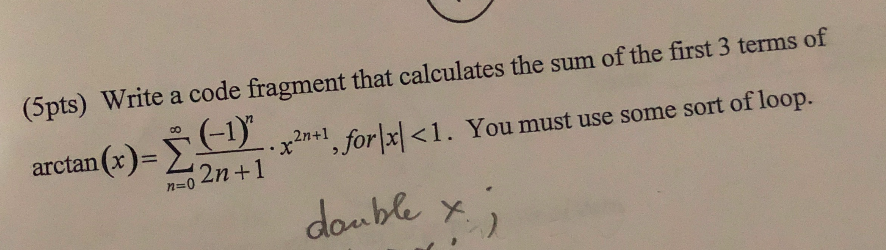 Solved (C++)Write a code fragment that calculates the sum of | Chegg.com