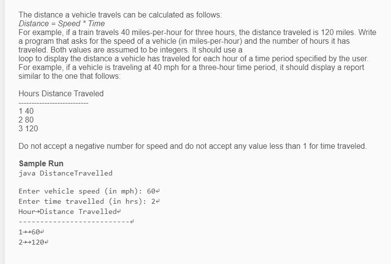 Solved The distance a vehicle travels can be calculated as | Chegg.com
