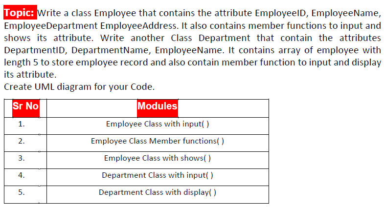 Solved Topic : Object - Oriented Programming Please write | Chegg.com
