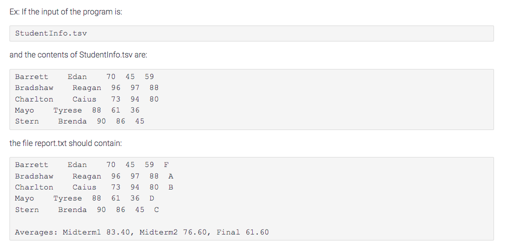 Solved 7.8 LAB: Course Grade Write a program that reads the | Chegg.com