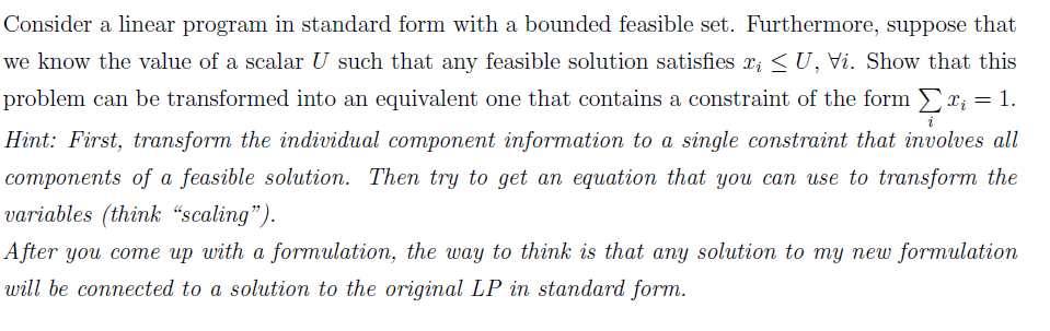 i Consider a linear program in standard form with a | Chegg.com