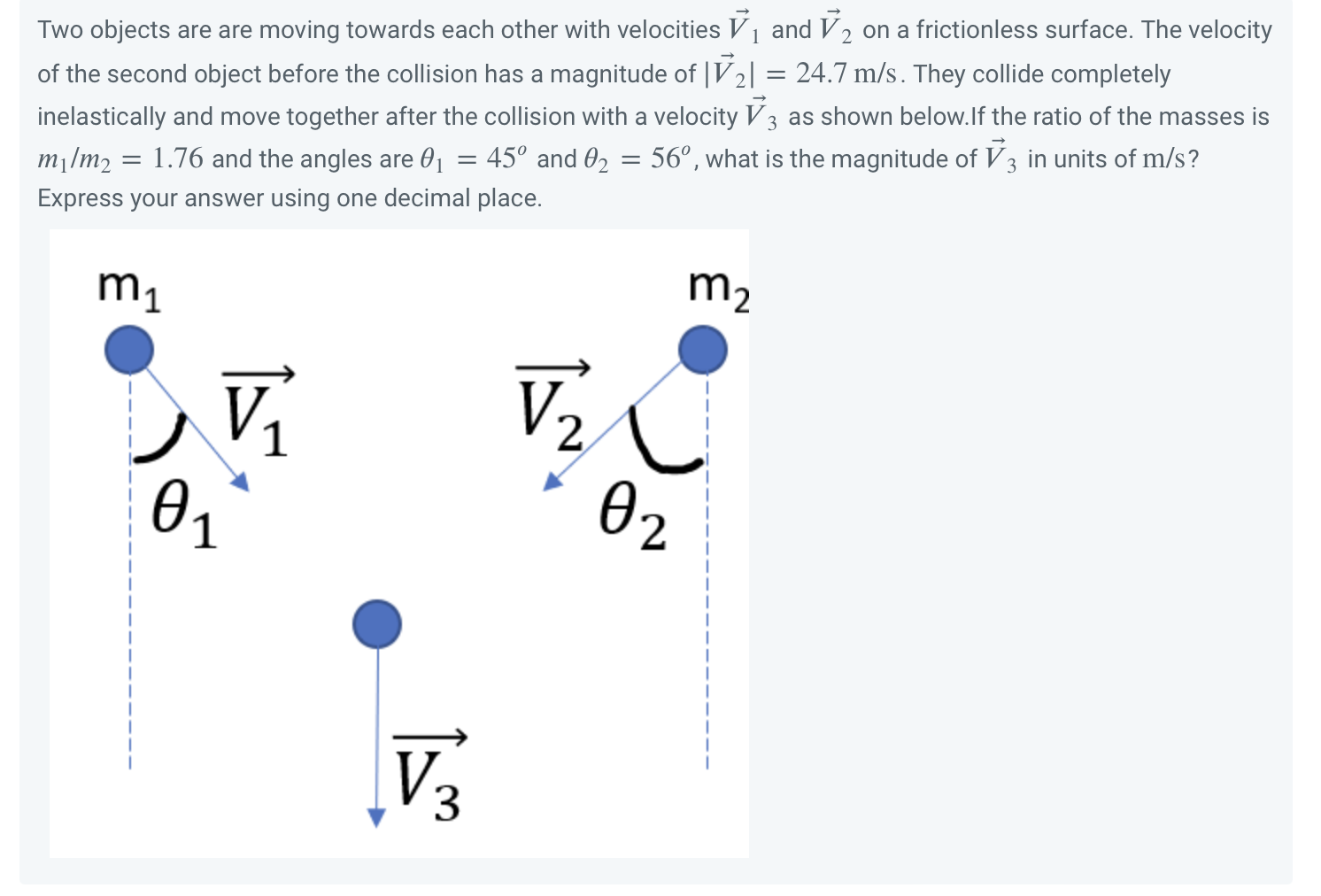 Solved Two objects are are moving towards each other with | Chegg.com