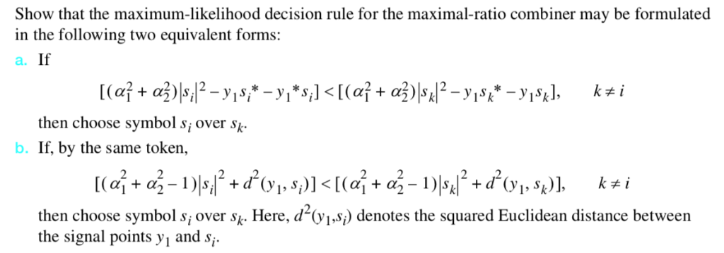 Show that the maximum-likelihood decision rule for | Chegg.com
