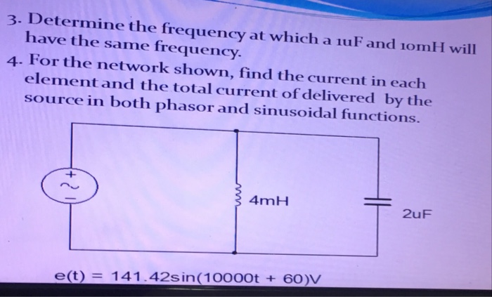 Solved 1. What is the inductive reactance of a 2H coil for | Chegg.com