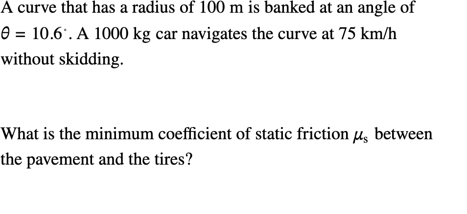 What is the minimum coefficient of static friction | Chegg.com