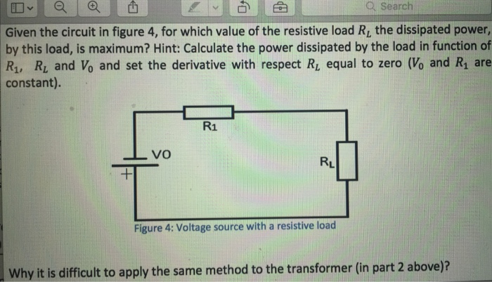 Solved Given the circuit in figure 4, for which value of the | Chegg.com