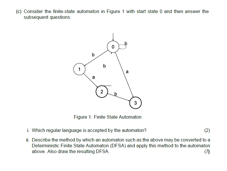 Solved C Consider The Finite State Automaton In Figure 1 4060
