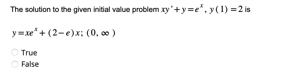 Solved The solution to the given initial value problem | Chegg.com