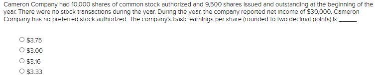 Solved Cameron Company had 10,000 shares of common stock | Chegg.com