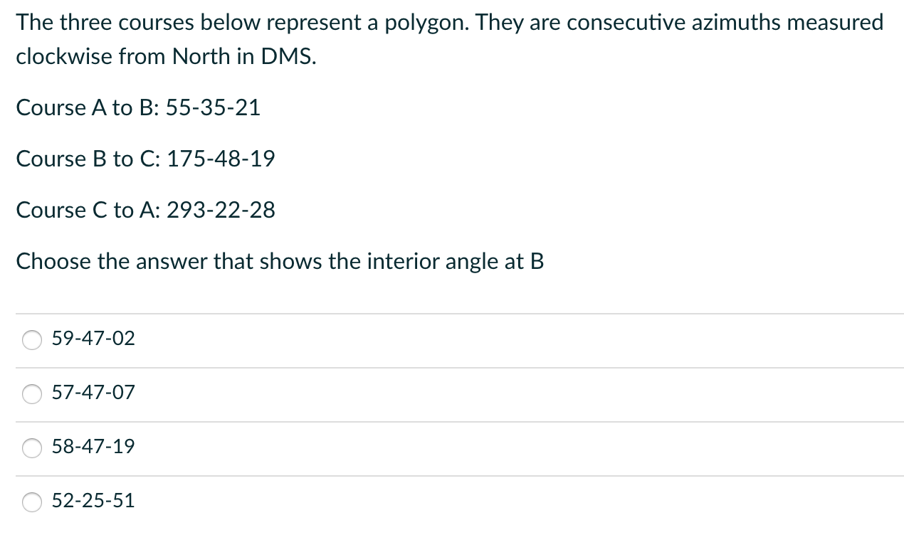 Solved The three courses below represent a polygon. They are | Chegg.com