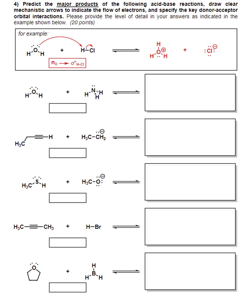 Solved Predict the major products of the following acid-base | Chegg.com