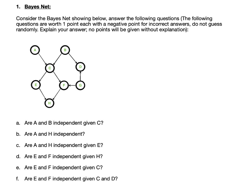 1 Bayes Net Consider The Bayes Net Showing Below