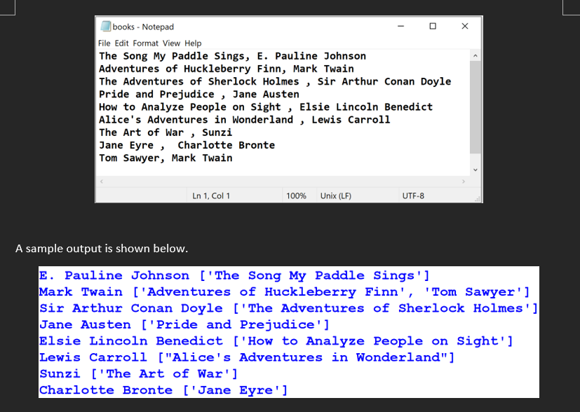 Solved 5. (7 points) Write a program that reads the books | Chegg.com