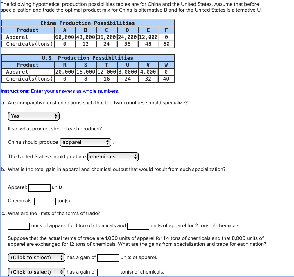 Solved The following hypothetical production possibilities | Chegg.com
