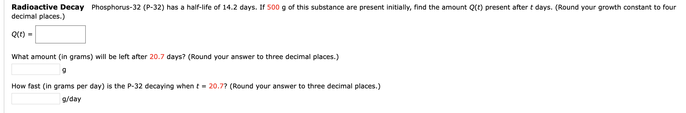 Solved Radioactive Decay Phosphorus-32 (P-32) has a | Chegg.com