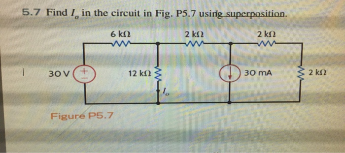 Solved 5.7 Find I, in the circuit in Fig. P5.7 using | Chegg.com