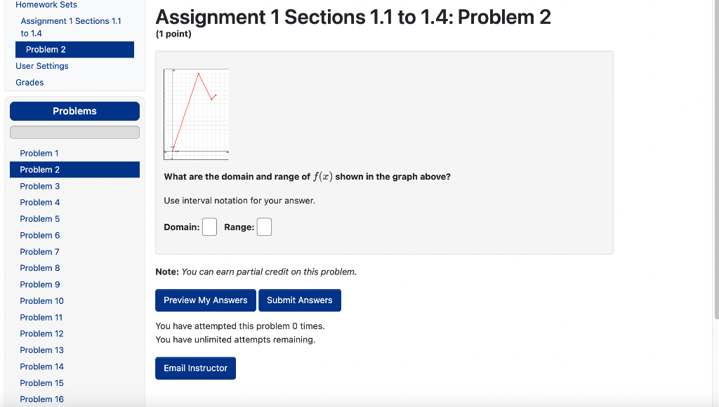 Solved Assignment 1 Sections 1.1 to 1.4: Problem 2 (1 point) | Chegg.com