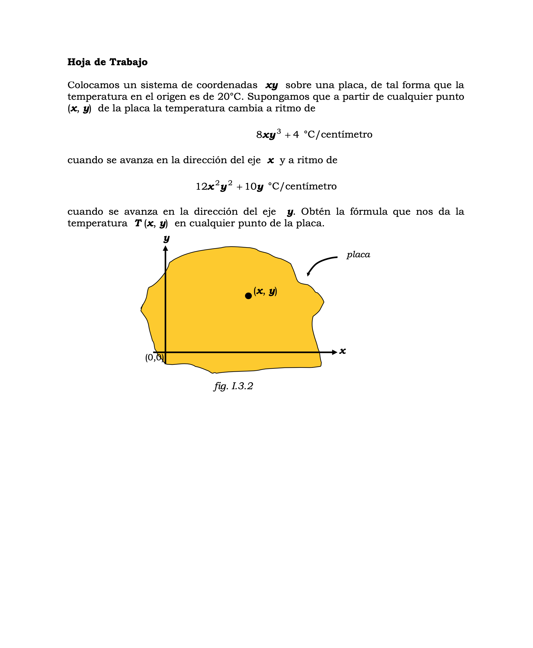 Solved Hoja de TrabajoColocamos un sistema de coordenadas xy | Chegg.com