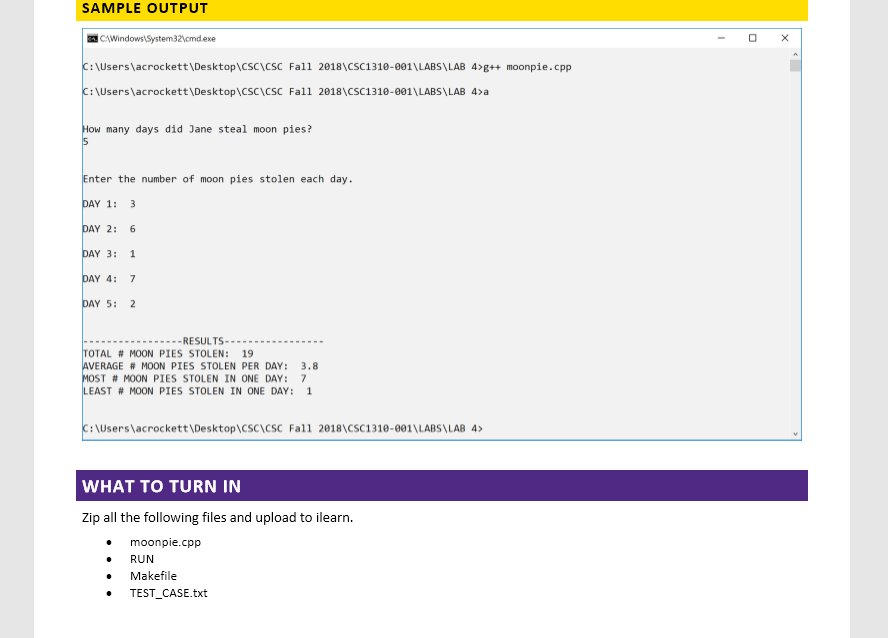 Solved Write A Program Named Moonpiecpp All Your Code