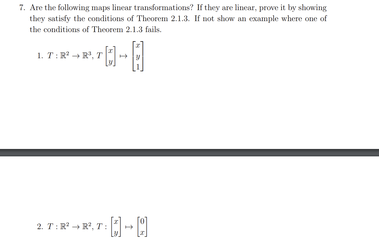 Solved Linear transformations A transformation T from Rm to | Chegg.com