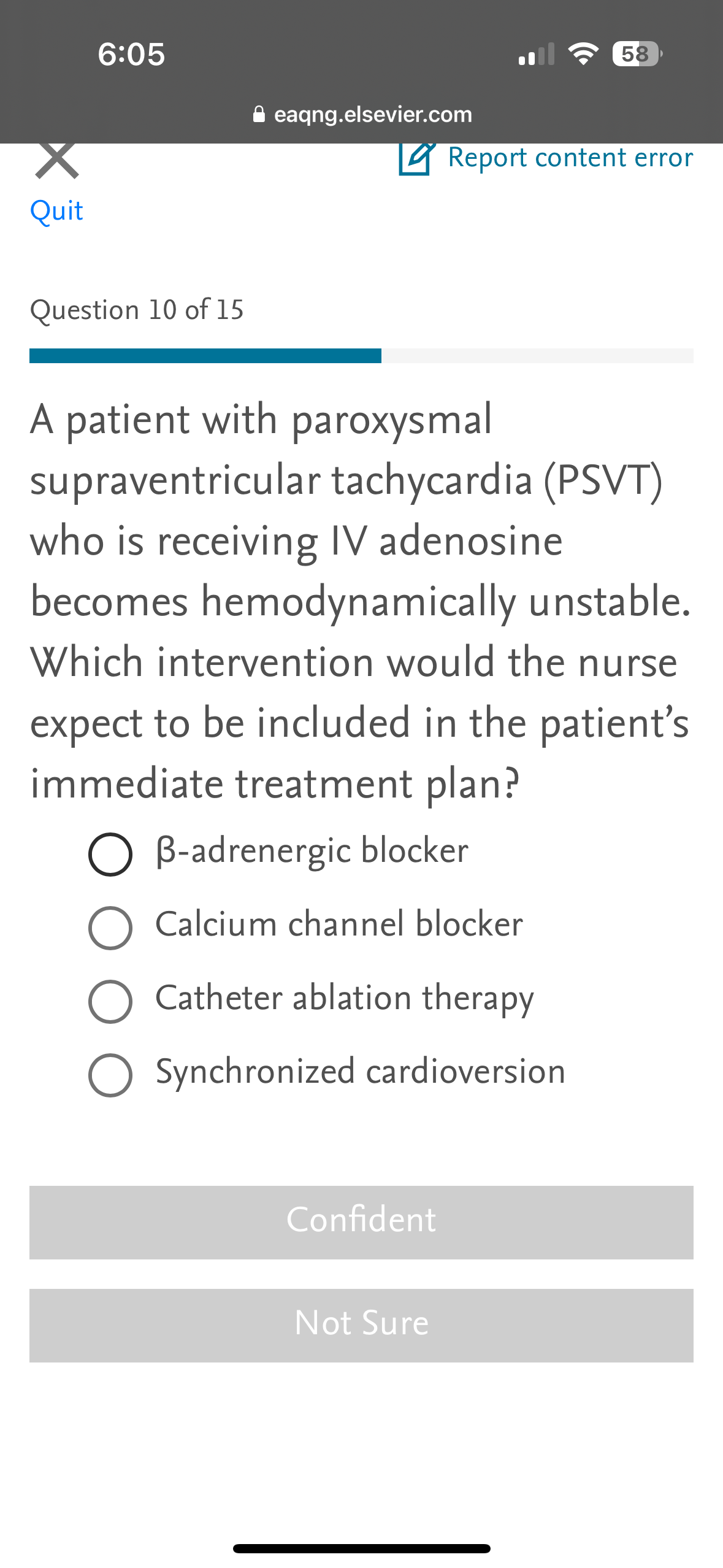Solved A patient with paroxysmalsupraventricular tachycardia | Chegg.com