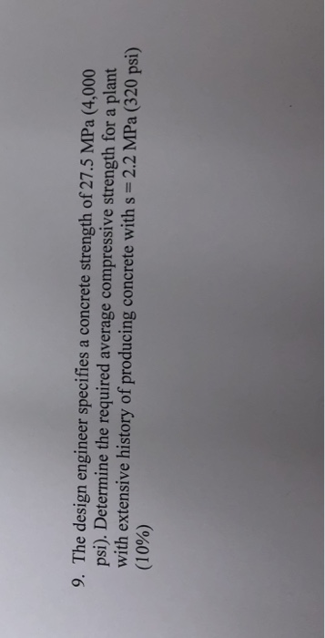 Solved The design engineer specifies a concrete strength of | Chegg.com