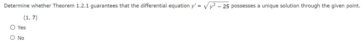 Determine whether Theorem 1.2.1 guarantees that the | Chegg.com
