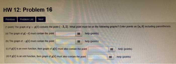Solved HW 12: Problem 16 Previous Problem ListNext (1 point) | Chegg.com