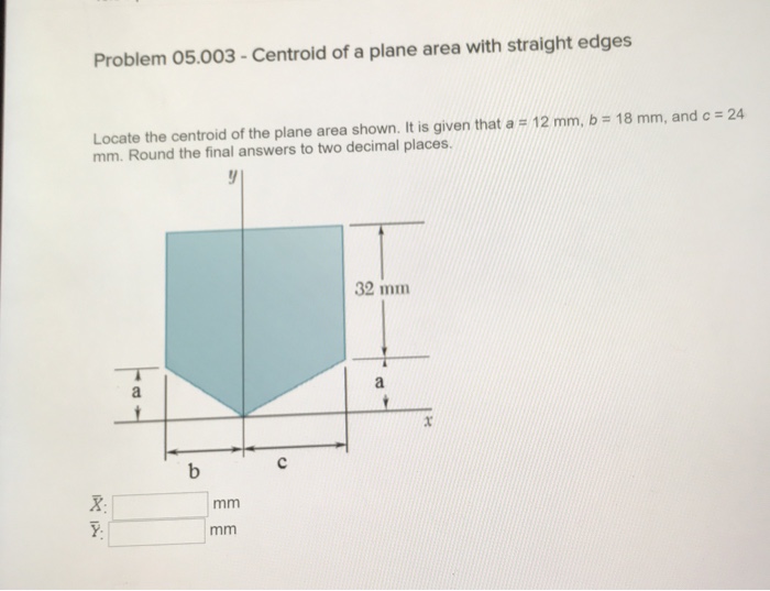 Solved Locate the centroid of the plane area shown. It is | Chegg.com