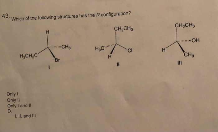 Solved 42 Which of the following structures has the S | Chegg.com