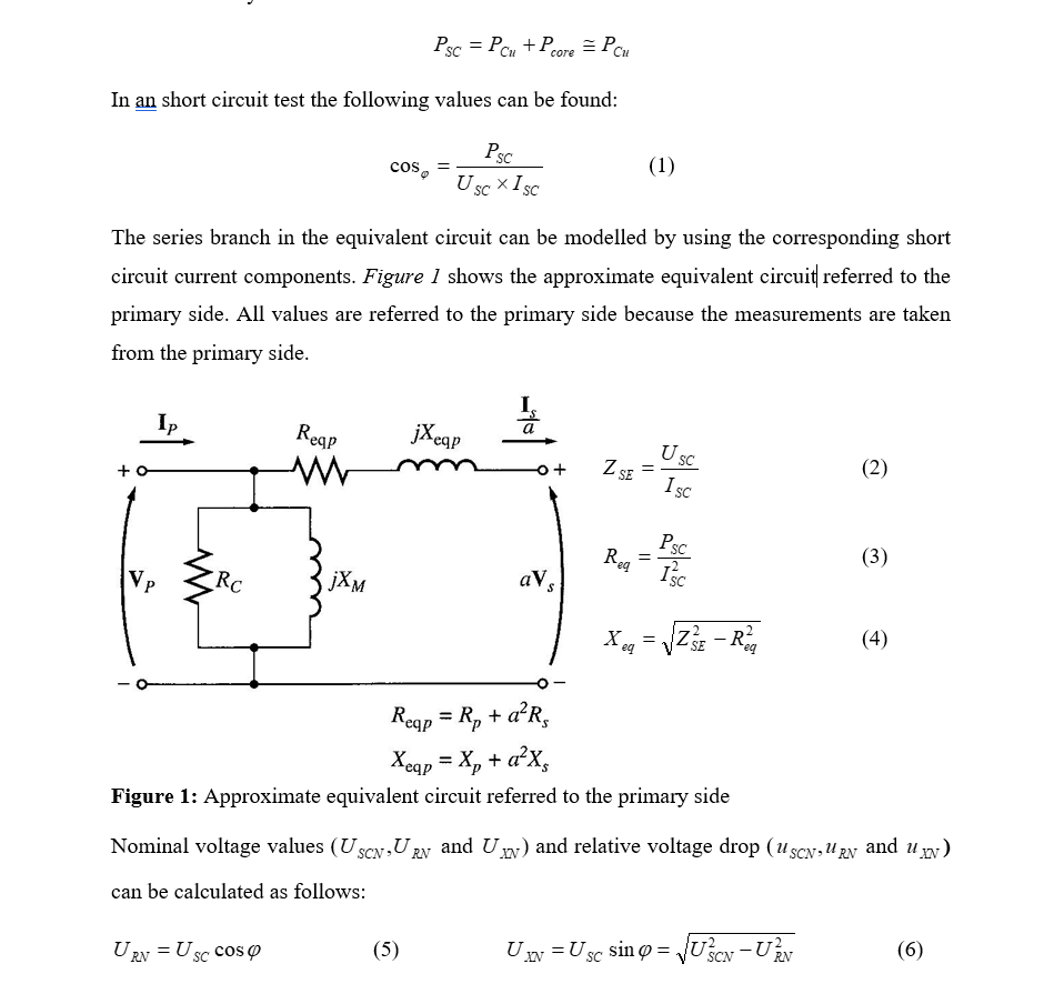 Solved Short – Circuit Test of a Single | Chegg.com