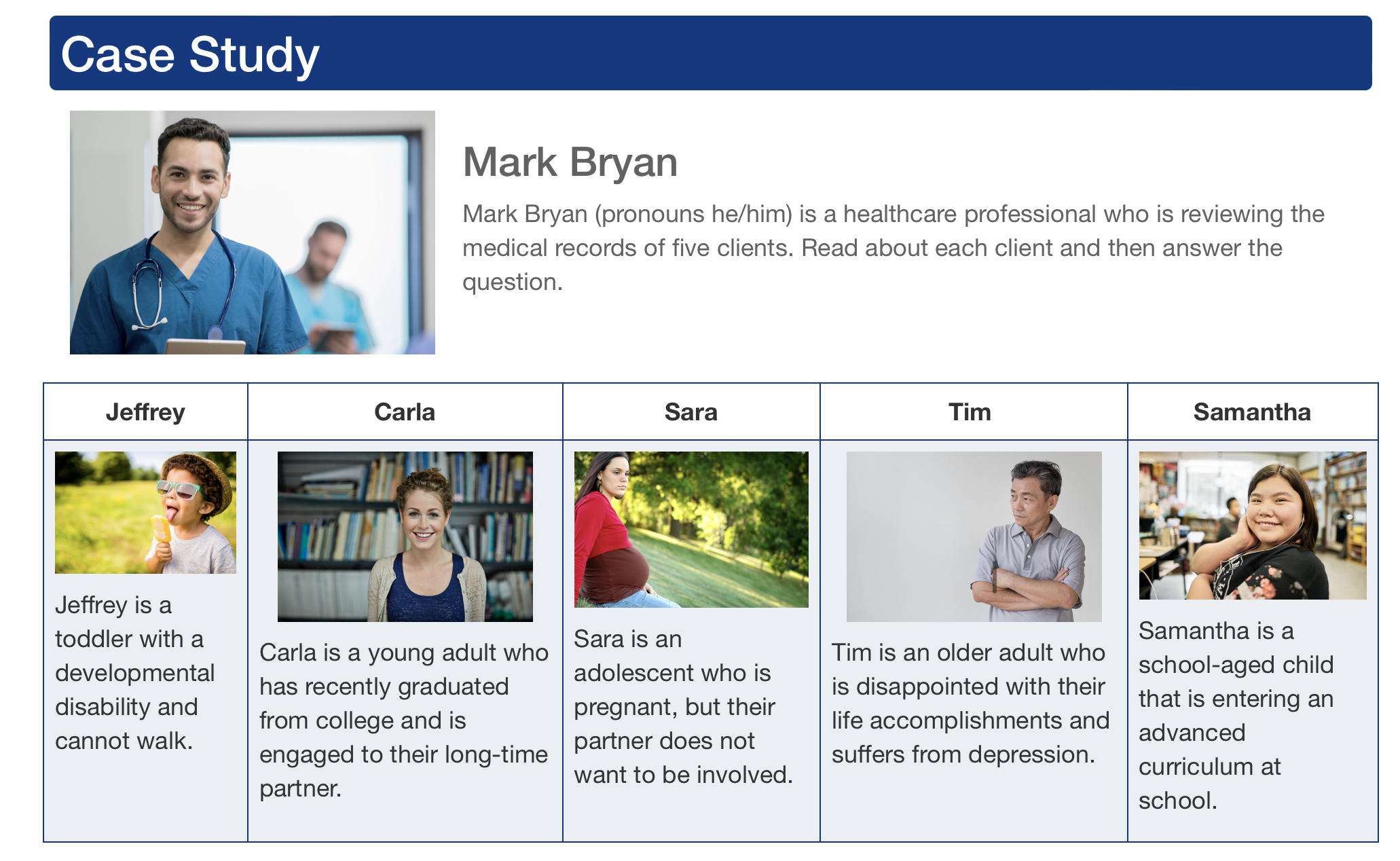 Solved Case Study Mark Bryan Mark Bryan (pronouns he/him) is | Chegg.com