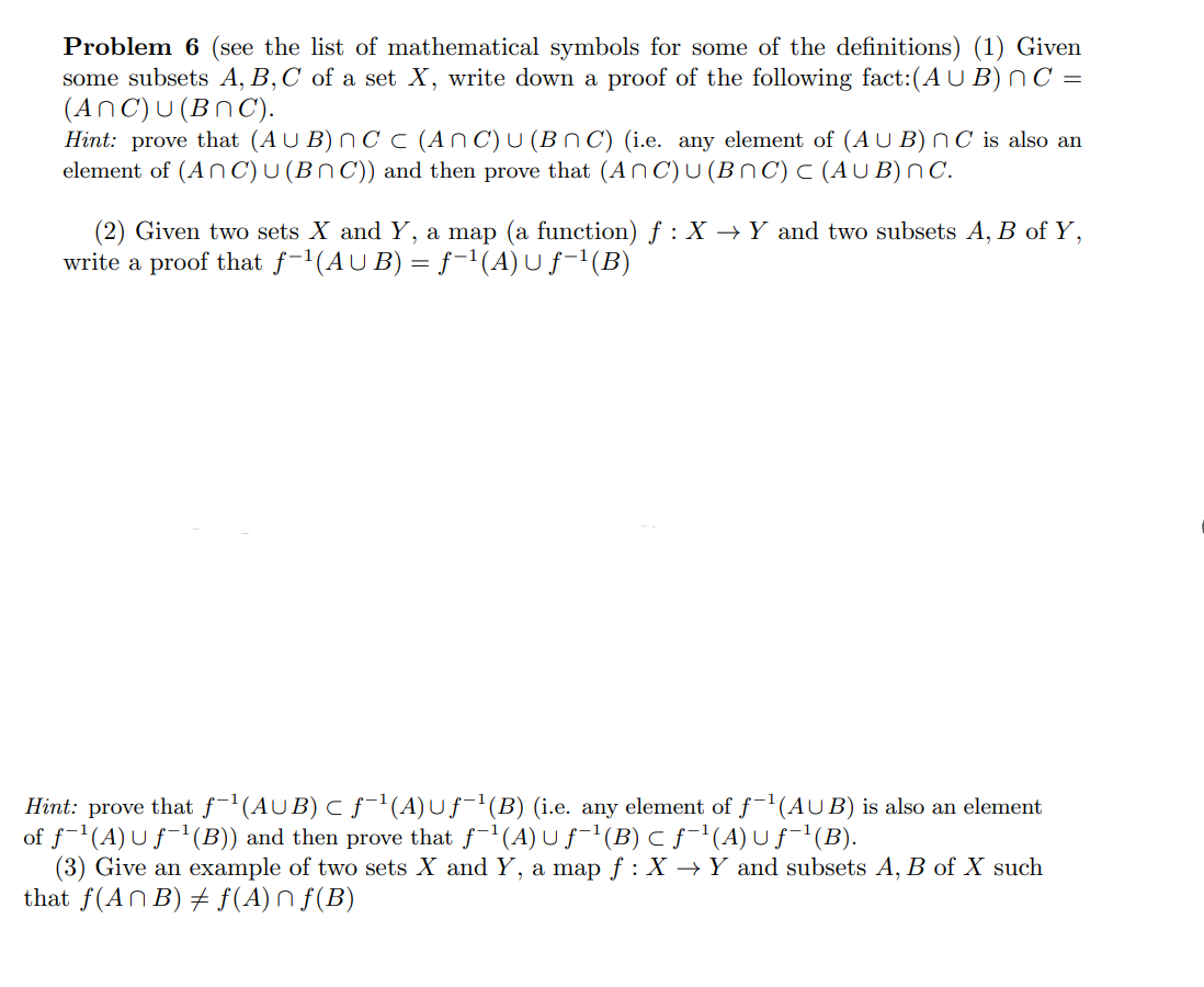 Solved Problem 6 (see the list of mathematical symbols for | Chegg.com