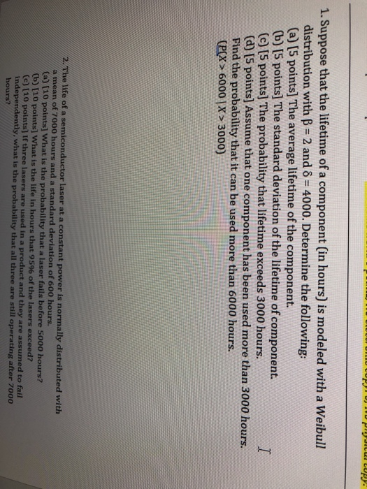 Solved 1. Suppose that the lifetime of a component (in | Chegg.com