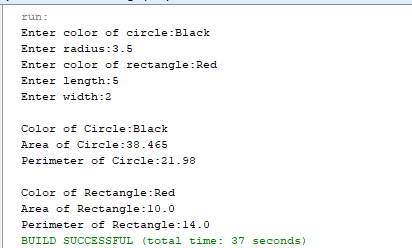 Solved JAVA ONLY Make a class Shape that has one private | Chegg.com