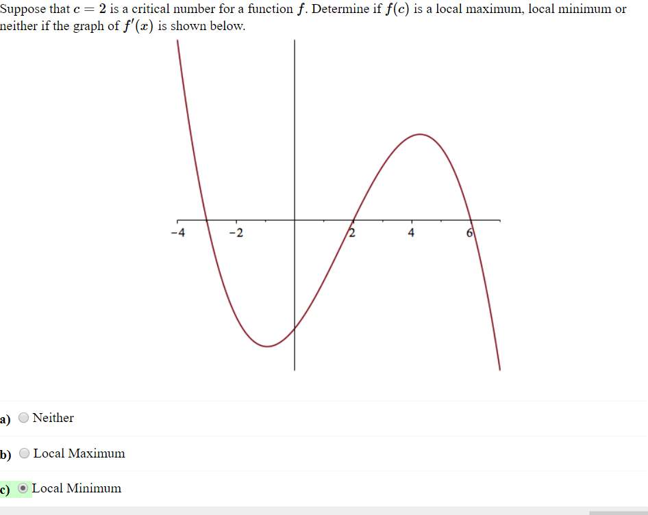 Solved suppose that c 2is a critical number for a function | Chegg.com