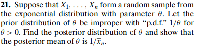 Solved 21. Suppose that X1,…,Xn form a random sample from | Chegg.com