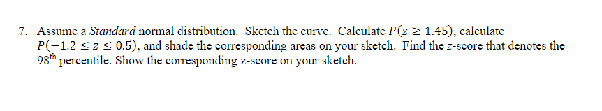Solved Assume a Standard normal distribution. Sketch the | Chegg.com