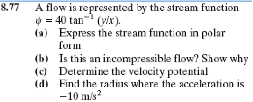 Solved A flow is represented by the stream function | Chegg.com