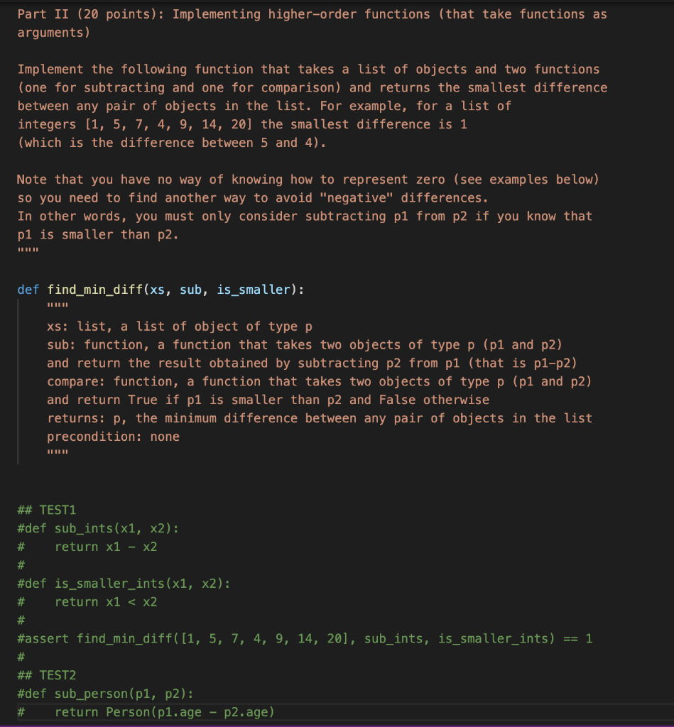 Solved Part II (20 points): Implementing higher-order | Chegg.com