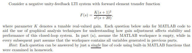 Solved Consider a negative unity-feedback LTI system with | Chegg.com