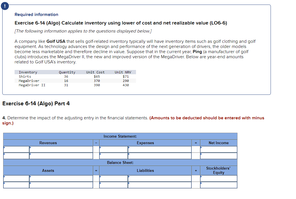 Solved Required information Exercise 6-14 (Algo) Calculate | Chegg.com