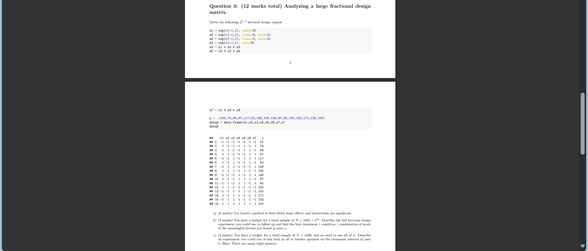 Solved Question 3: (12 marks total) Analyzing a large | Chegg.com