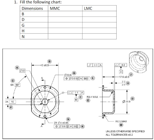 Solved LMC 1. Fill the following chart: Dimensions MMC B D G | Chegg.com