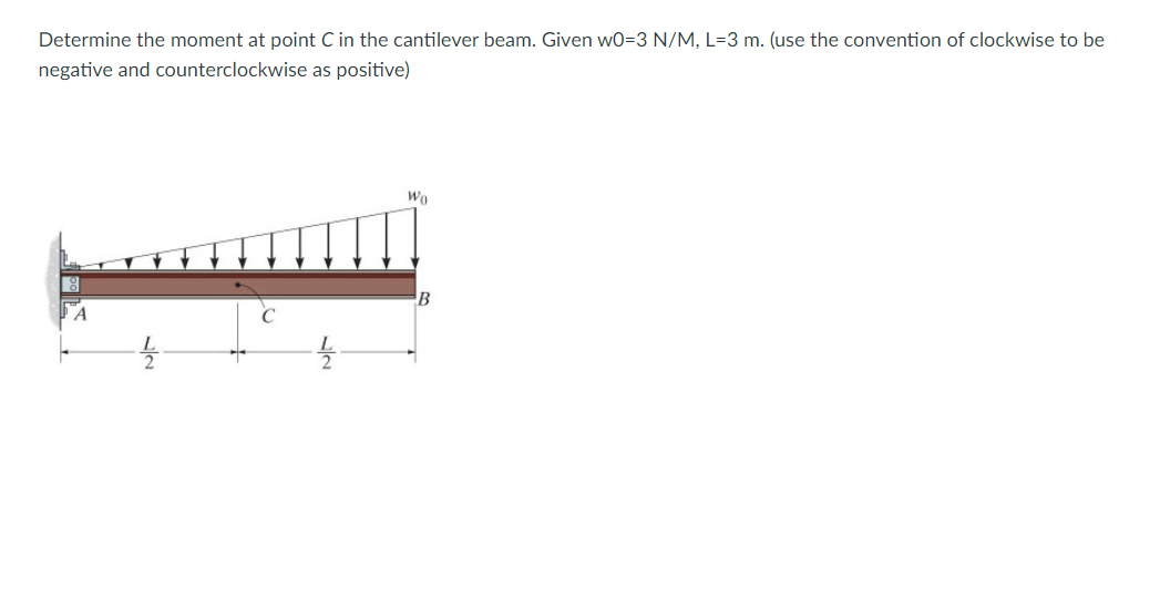 Solved Determine the moment at point C in the cantilever | Chegg.com